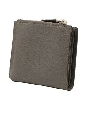 Prada | Bags | Prada Triangle Logo Bifold Wallet Compact Gray Vitello ...